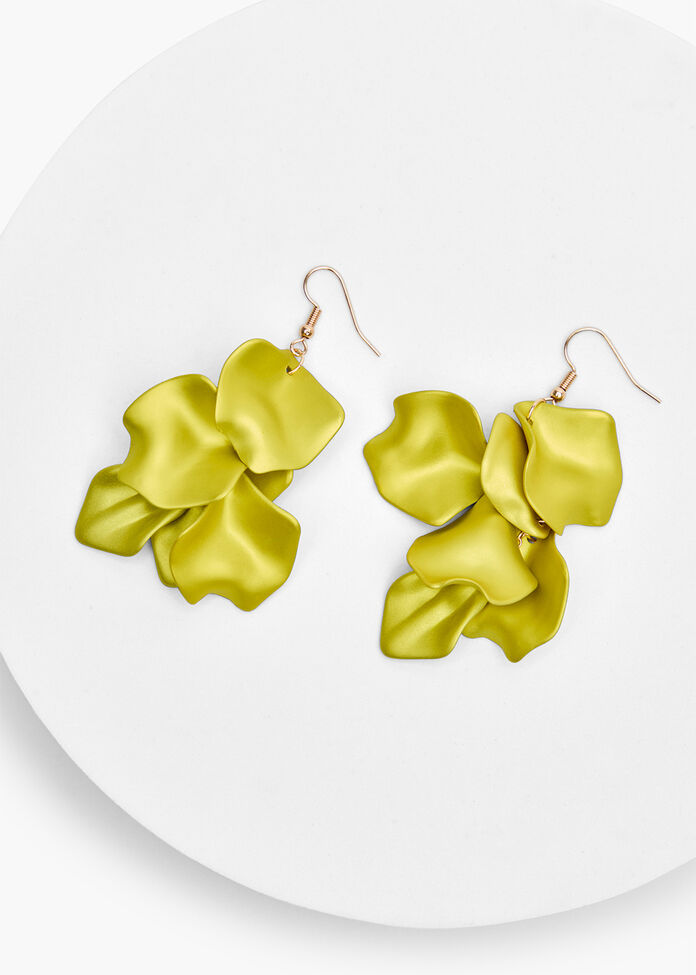 Petal Drop Earrings in Chartreuse for Women | Taking Shape AU