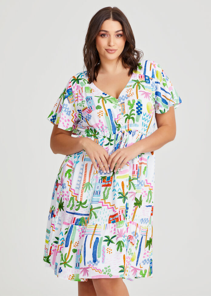 Shop Plus Size Natural Holiday Sunshine Dress, Multi | Taking Shape AU