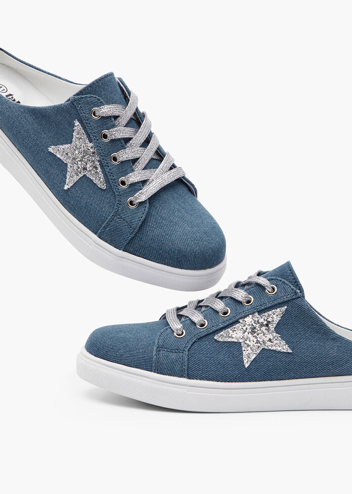 Shop Blue Denim Star Slide | Comfortable Shoes | Taking Shape AU