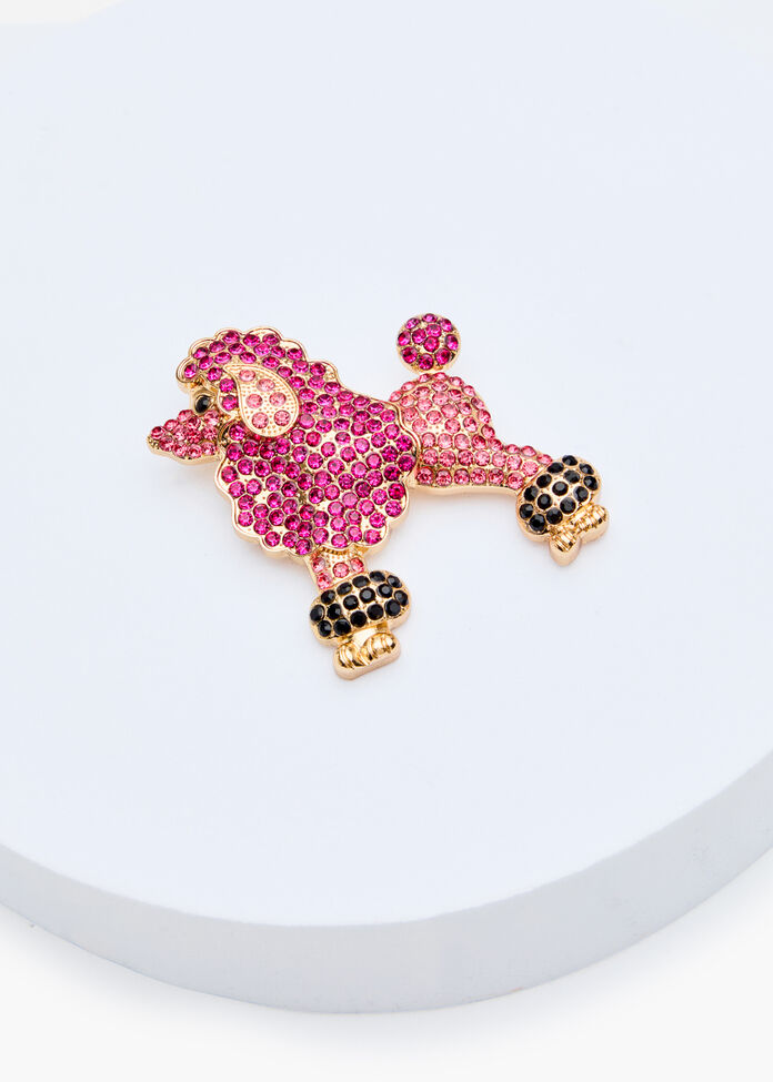 Shop Diamante Poodle Brooch in Red | Accessories | Taking Shape AU