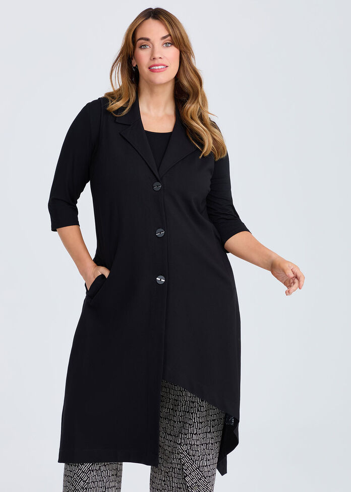 Shop Plus Size Long Bamboo Ponte Vest in Black | Taking Shape IL