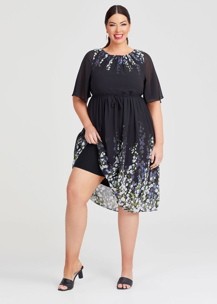 Shop Plus Size Snowdrop Chiffon Midi Dress, Black | Taking Shape AU