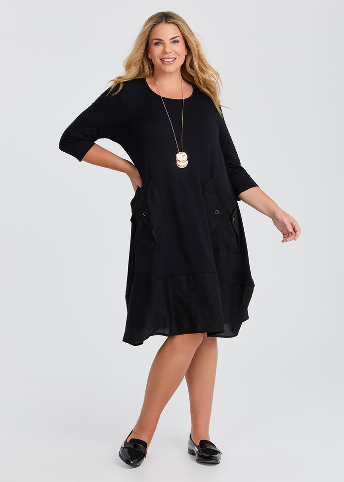 Shop Plus Size Tulip Bamboo Jersey Dress, Black | Taking Shape UK