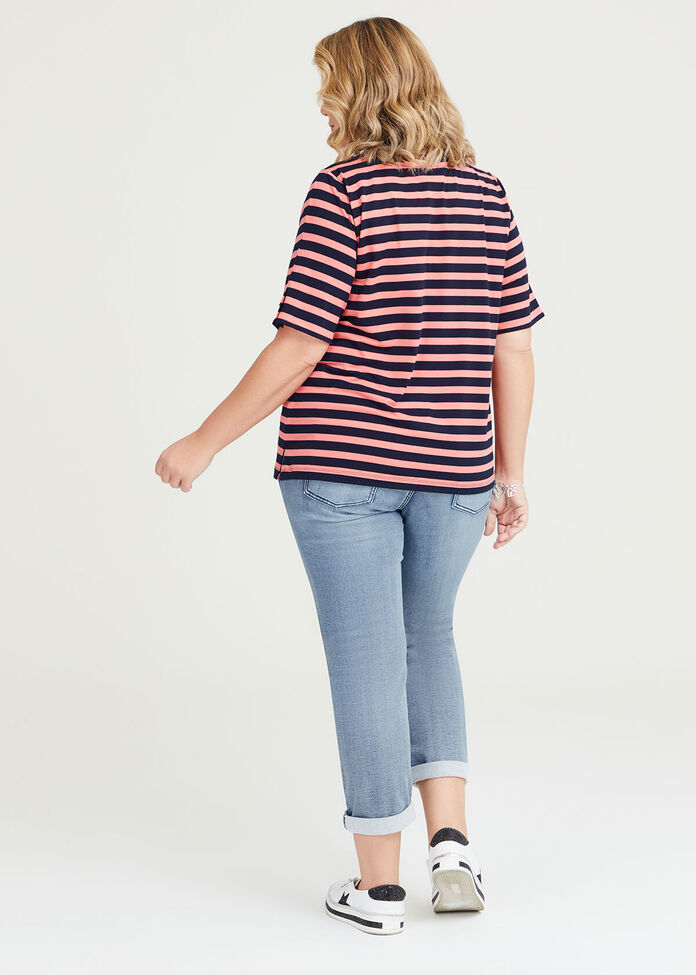 Shop Plus Size Cotton Stripe Breton Top in Blue | Taking Shape NZ