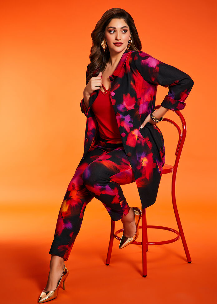 Shop Plus Size Splash Linen Suit Pant, Multi | Taking Shape NZ