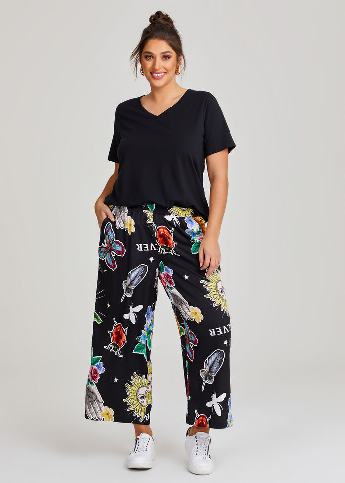 Shop Plus Size Natural Abstract Motif Pant, Multi | Taking Shape AU