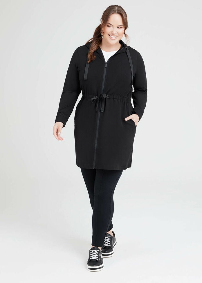 Shop Plus Size Bamboo Ponte Hooded Long Jacket, Black | Taking Shape AU