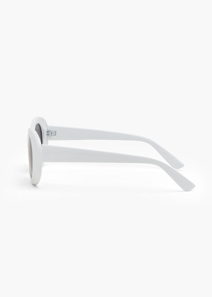 Shop Retro Oval Sunglasses In White Accessories Taking Shape Au