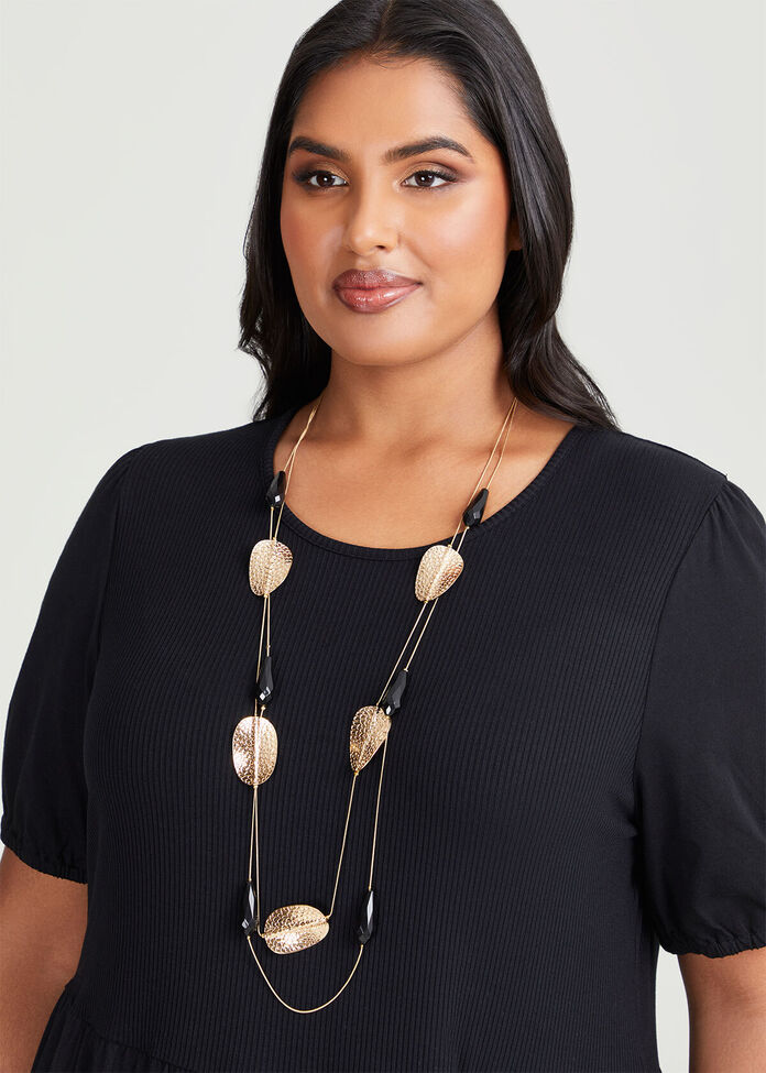 Shop Layered Gold Necklace In Black Accessories Taking Shape Au