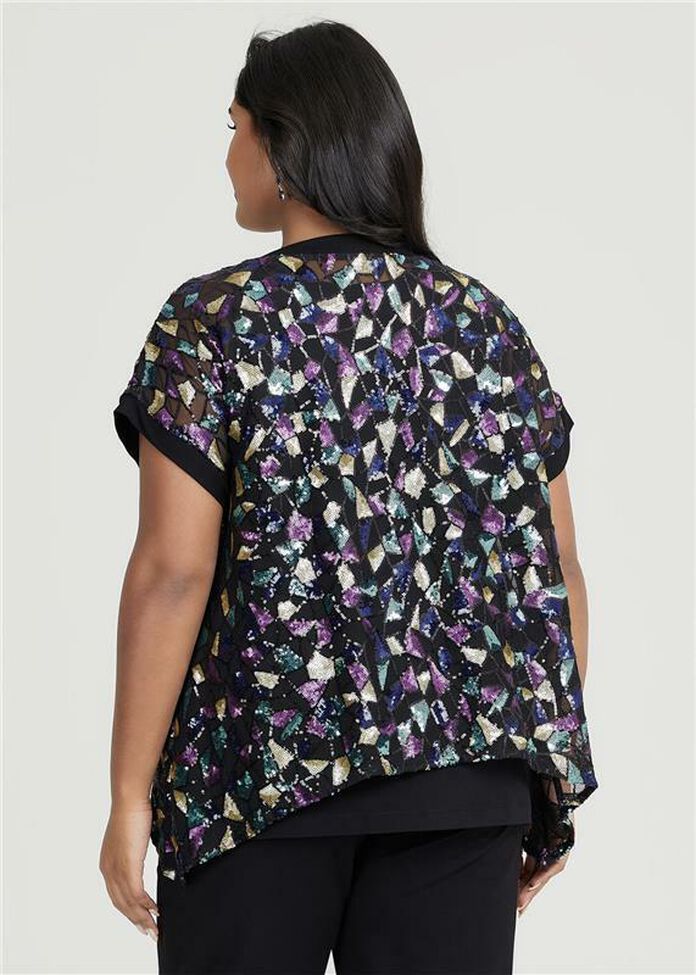 Shop Plus Size Mesh Sequins Skylark Top, Black | Taking Shape AU