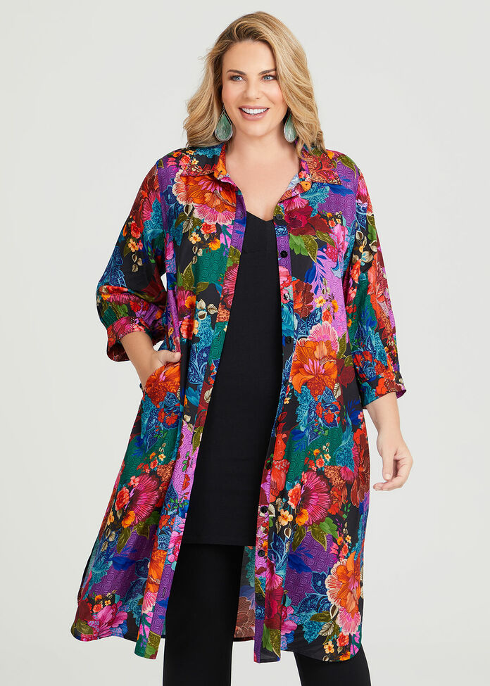 Shop Plus Size Natural Wildflower Shirt Dress, Multi | Taking Shape AU