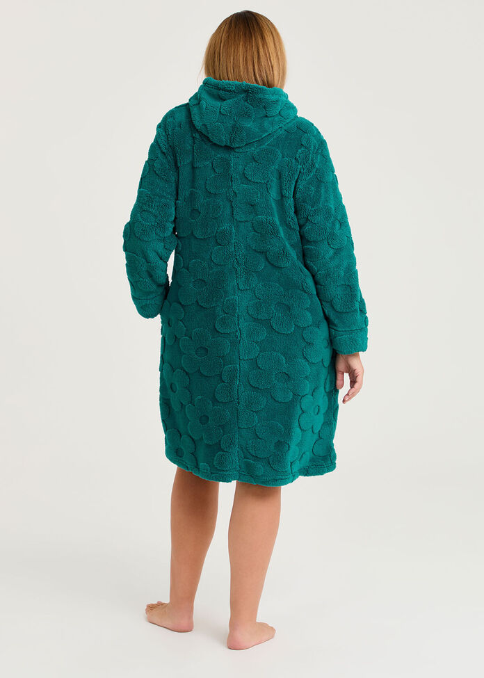 Shop Plus Size Jacquard Hooded Dressing Gown, Green | Taking Shape AU