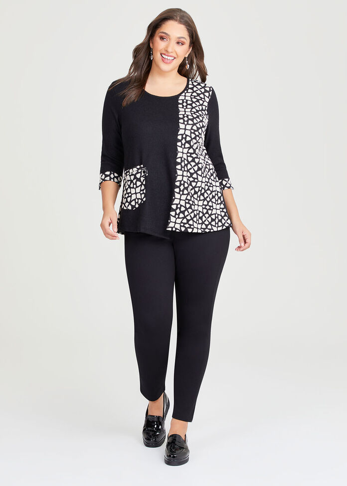 Shop Plus Size Spliced Snug & Jacquard Top, Black | Taking Shape AU