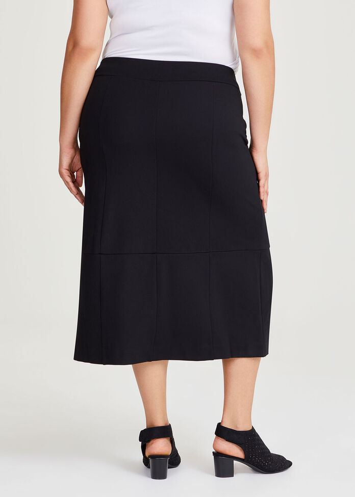 Plus Size Bamboo Ponte Panel Skirt | Black | Taking Shape AU