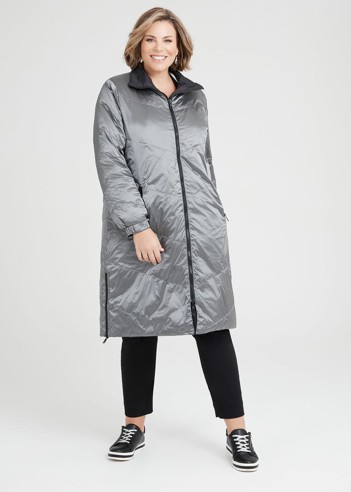 Shop Plus Size Reversible Malin Puffer Coat, Black | Taking Shape AU