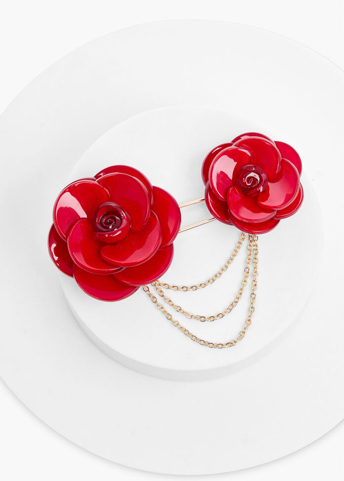 Shop Red Flower Pin Brooch in Red | Accessories | Taking Shape AU