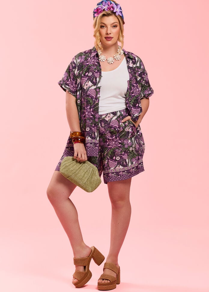 Shop Plus Size Catalina Natural Ginger Top, Print | Taking Shape AU