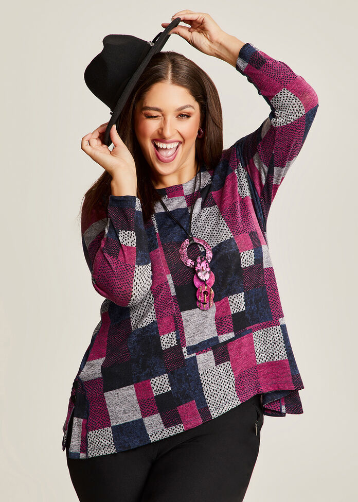 Shop Plus Size Patchwork Geo Top, Multi | Taking Shape AU