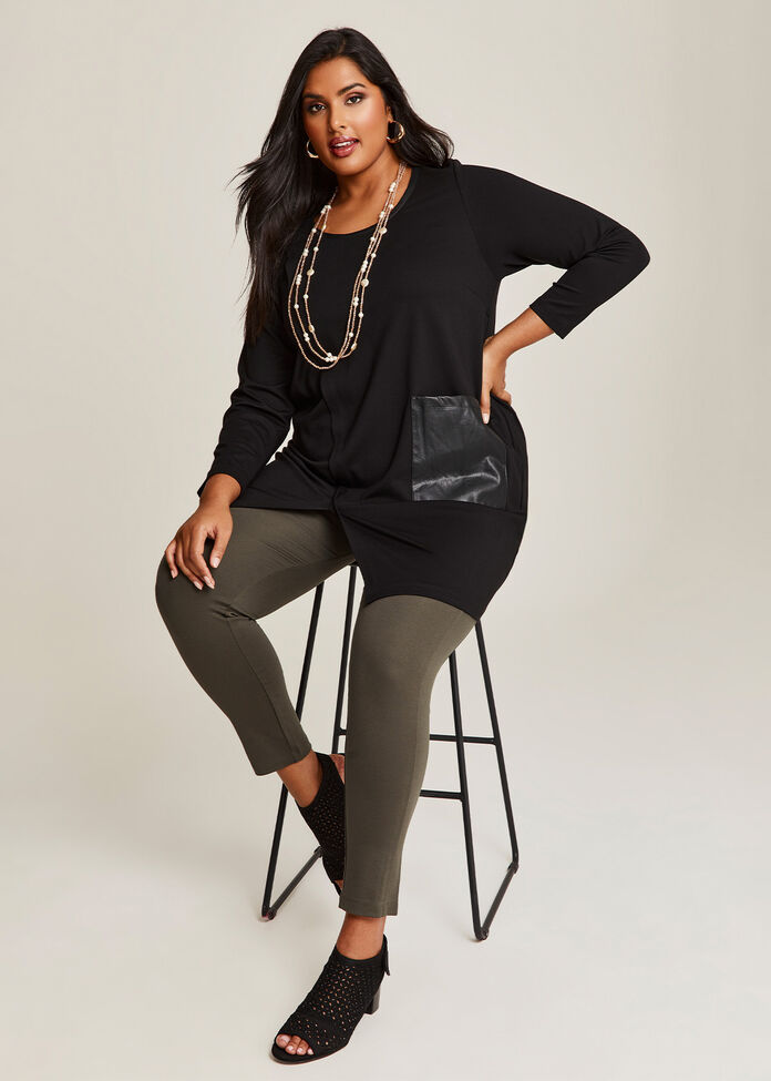 Shop Plus Size Bamboo Ponte Set The Tone Tunic, Black | Taking Shape AU