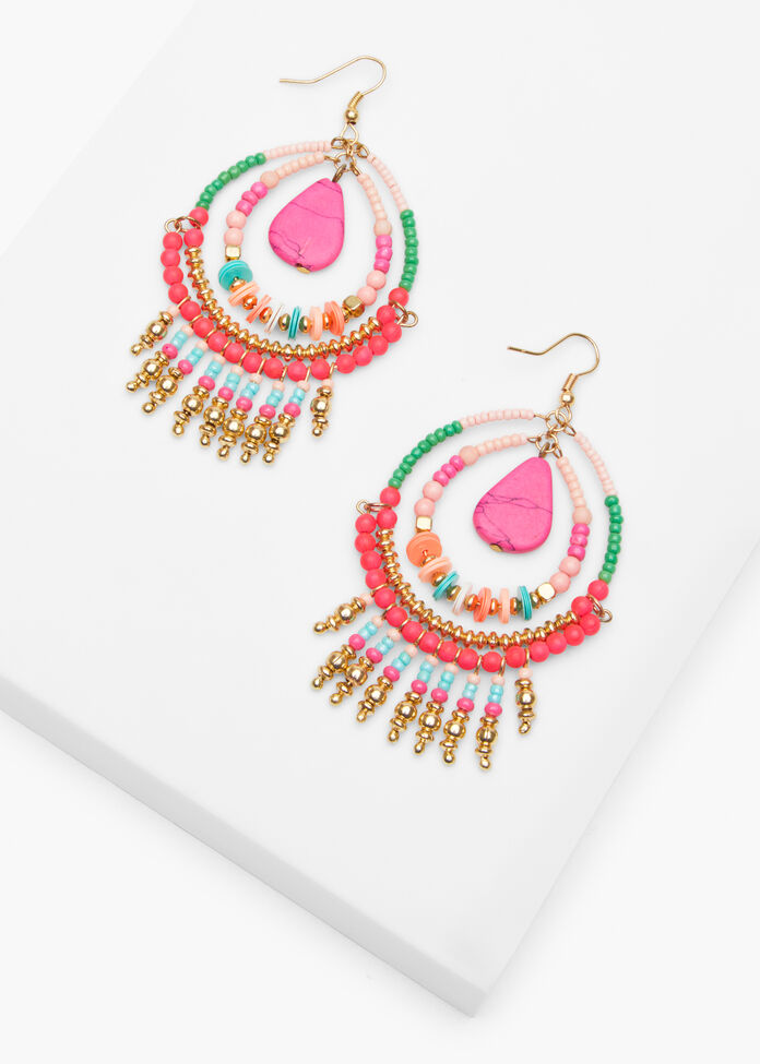 Shop Beaded Big Hoop Earrings in Multi | Accessories | Taking Shape AU