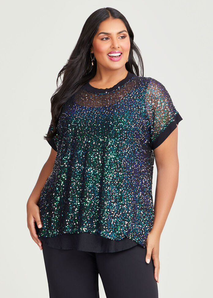 Shop Plus Size Shimmer And Shine Top, Black | Taking Shape AU