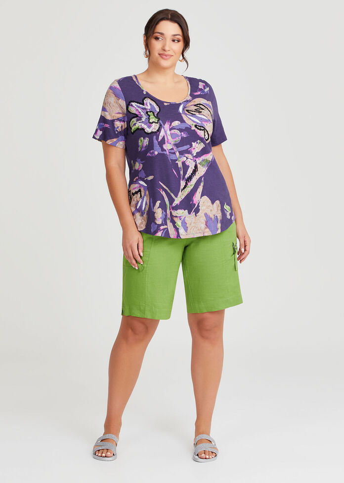 Shop Plus Size Iris Cotton Modal Slub Top, Multi | Taking Shape NZ