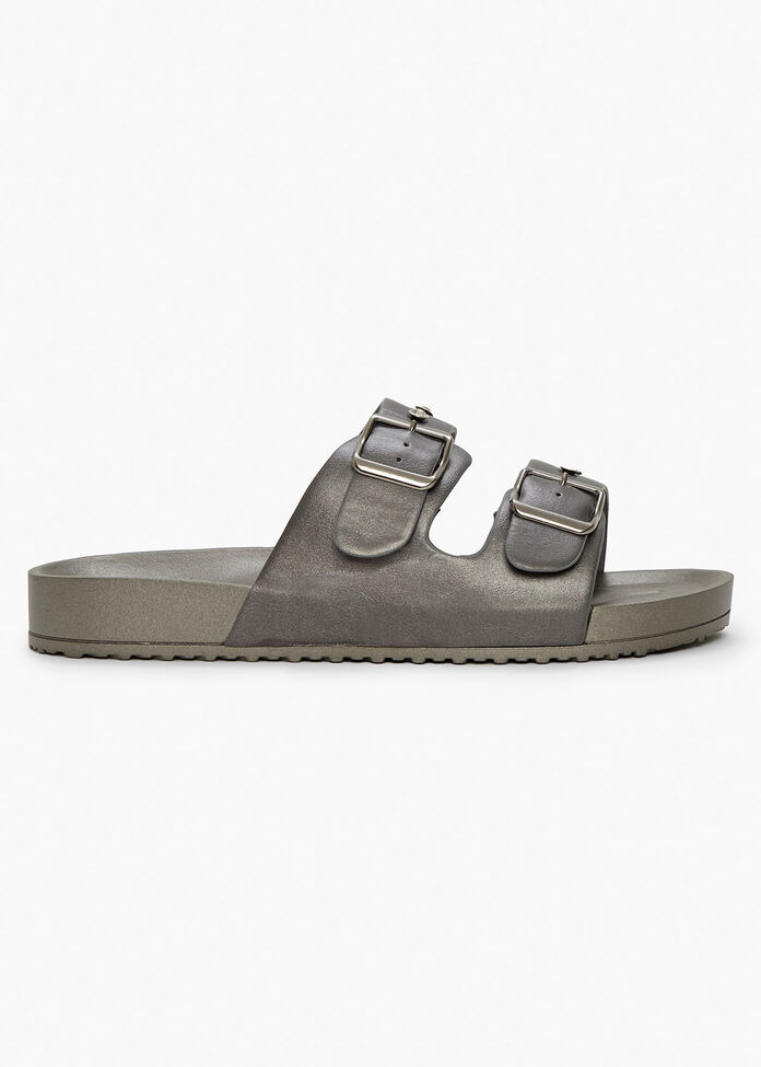 Shop Black Diamante Dual Strap Slide | Comfortable Shoes | Taking Shape AU