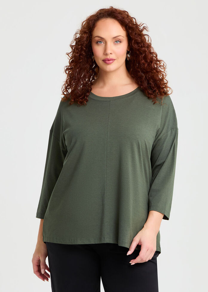 Shop Plus Size Pima Cotton Icon Top in Green | Taking Shape IE
