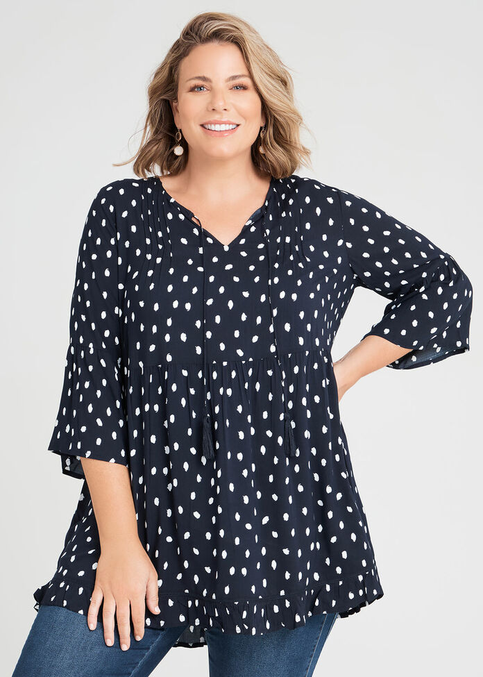Shop Plus Size Natural Spot Flowy Tunic in Spots | Taking Shape AU