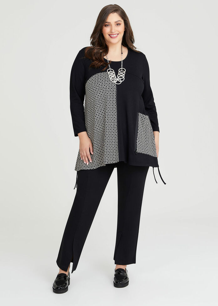 Shop Plus Size Mischa Natural Ponte Tunic in Black | Sizes 12-30 ...