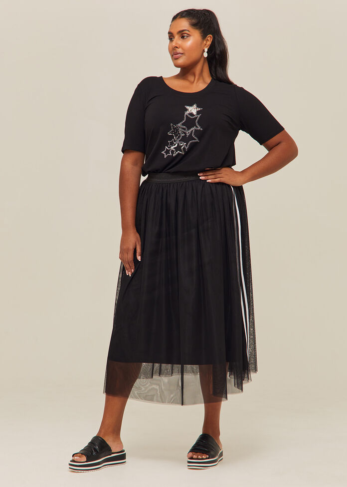 Shop Plus Size Natural Cosmic Top in Black | Sizes 12-30 | Taking Shape UK
