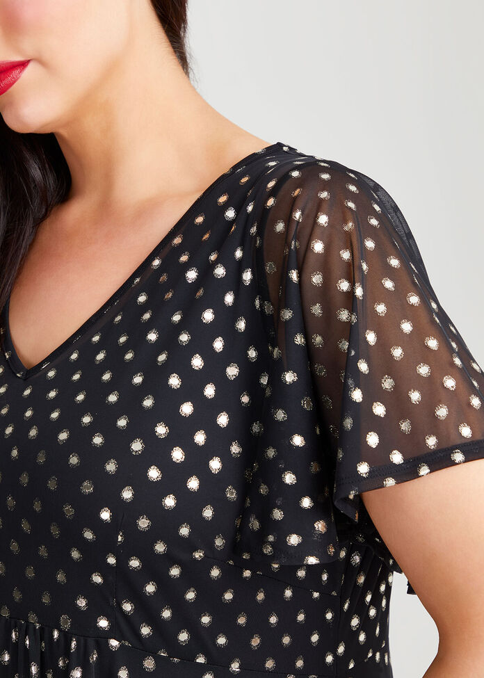 Shop Plus Size Spot Mesh Evening Tunic, Black | Taking Shape NZ
