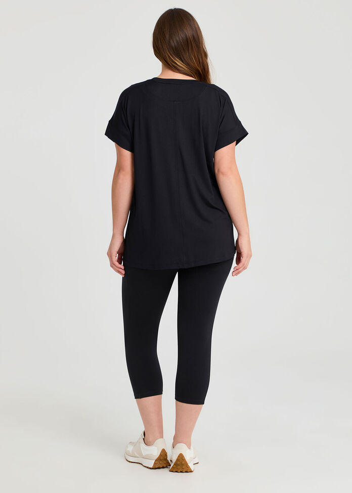 Shop Plus Size Modal Seam Detail T-shirt, Black | Taking Shape AU