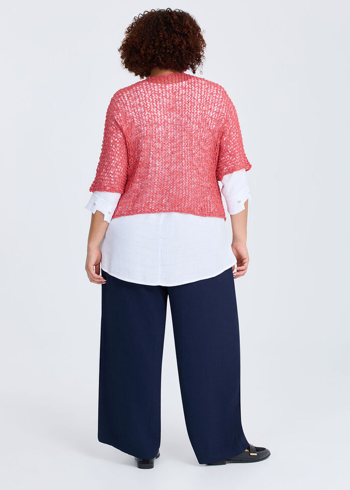Shop Plus Size Cotton Boucle Gauze Knit Overtop, Pink | Taking Shape AU