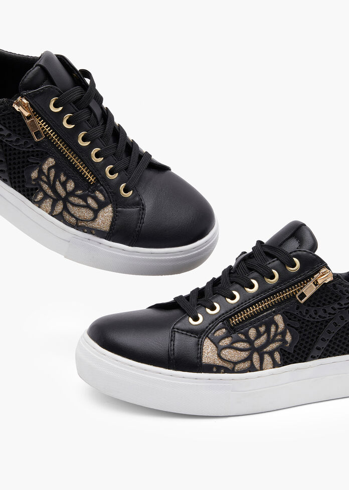 Shop Lasercut Side Zip Sneaker | Wide Fit Shoes | Taking Shape AU