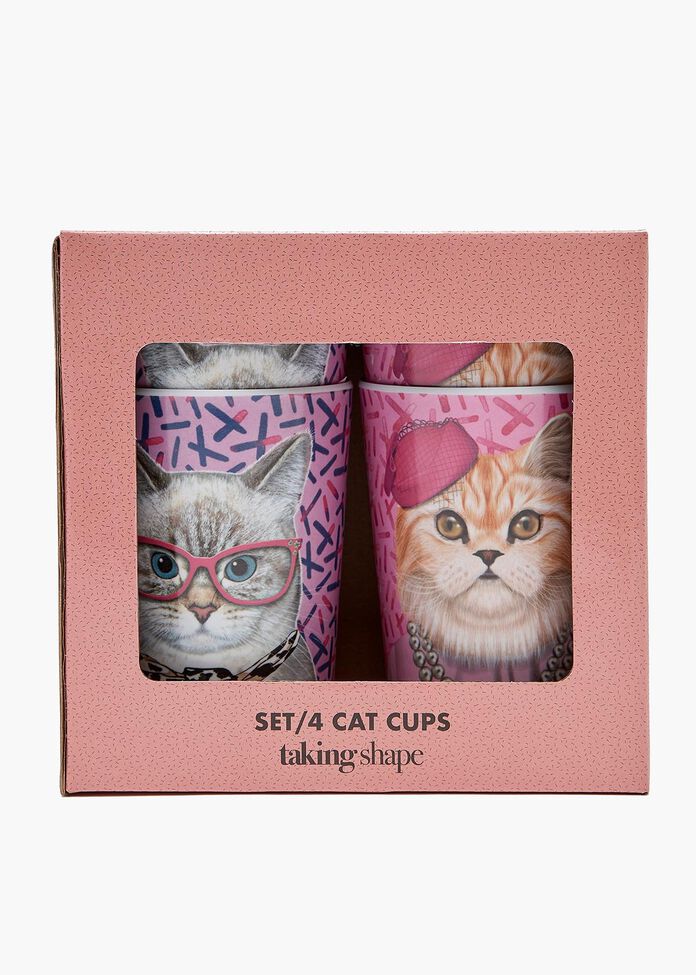 Shop Set of 4 Cat Cups in Multi | Accessories | Taking Shape AU