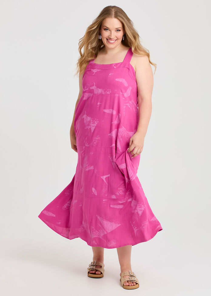 Shop Plus Size Natural Sunset Maxi Dress, Pink | Taking Shape NZ