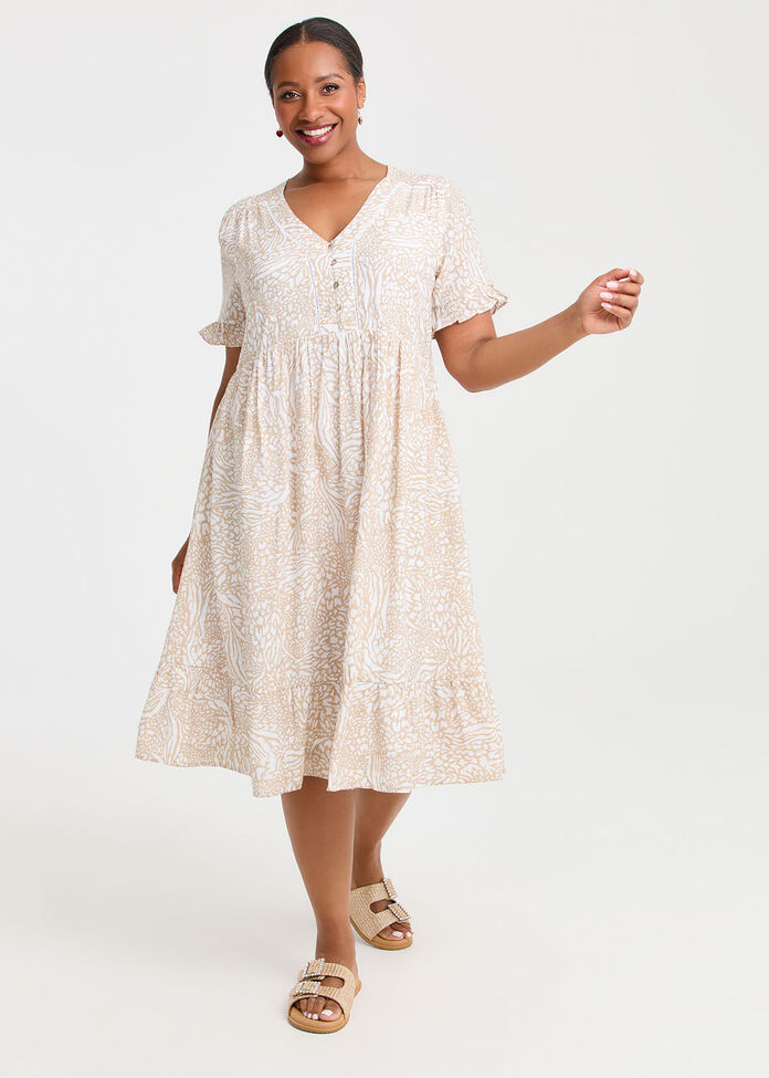 Shop Plus Size Natural Getaway Floaty Dress, Floral | Taking Shape AU