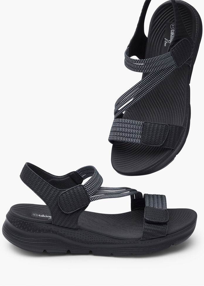 Shop Black Thick Sole Flex Comfort Sandal | Comfortable Shoes | Taking ...
