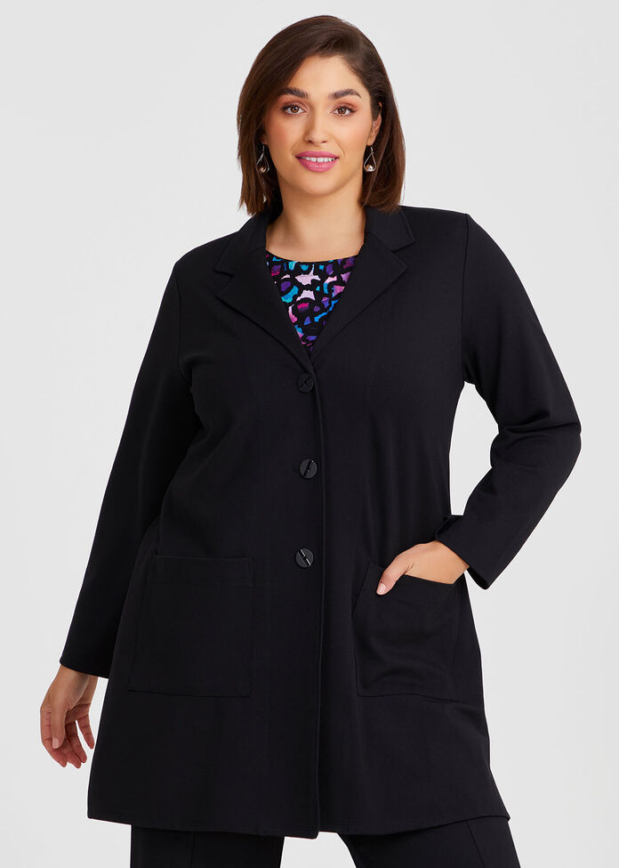 Shop Plus Size Diva Bamboo Ponte Jacket, Black | Taking Shape NZ