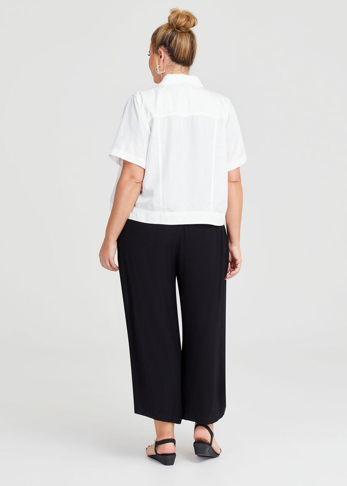 Shop Plus Size Lyocell Short Sleeve Jacket, White | Taking Shape AU