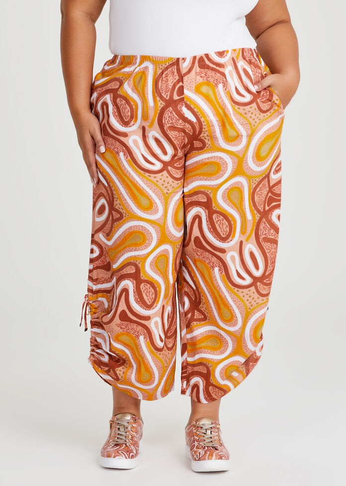 Shop Plus Size Elverina Garbara Linen Tie Pant, Multi | Taking Shape AU