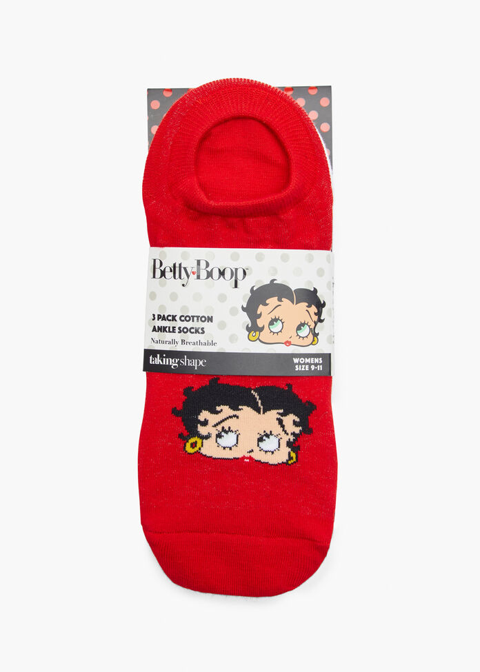 Shop 3Pk Betty Boop Cotton Ankle Socks in Multi | Accessories | Taking ...