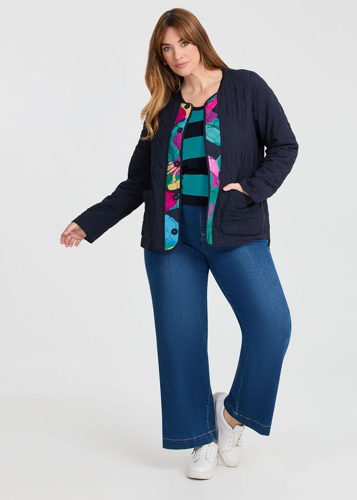 Shop Plus Size Natural Floral Reversible Jacket, Multi | Taking Shape AU