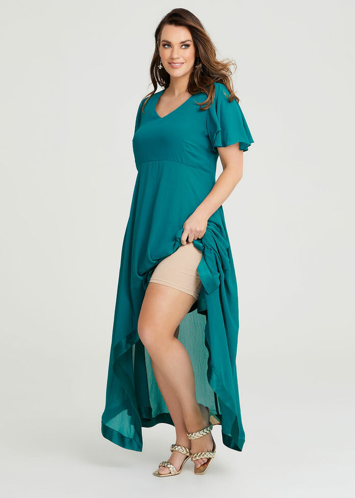 Shop Derby Chiffon Hi-lo Maxi Dress in Green, Sizes 12-30 | Taking Shape AU
