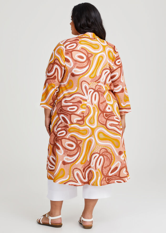 Shop Plus Size Elverina Garbara Linen Duster, Multi | Taking Shape AU