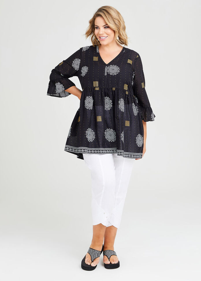 Shop Plus Size Linen Button Hem Pant in Black | Taking Shape NZ