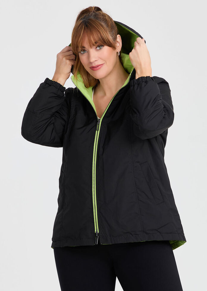 Shop Plus Size Reversible Shower Resist Ari Jacket, Green | Taking Shape AU