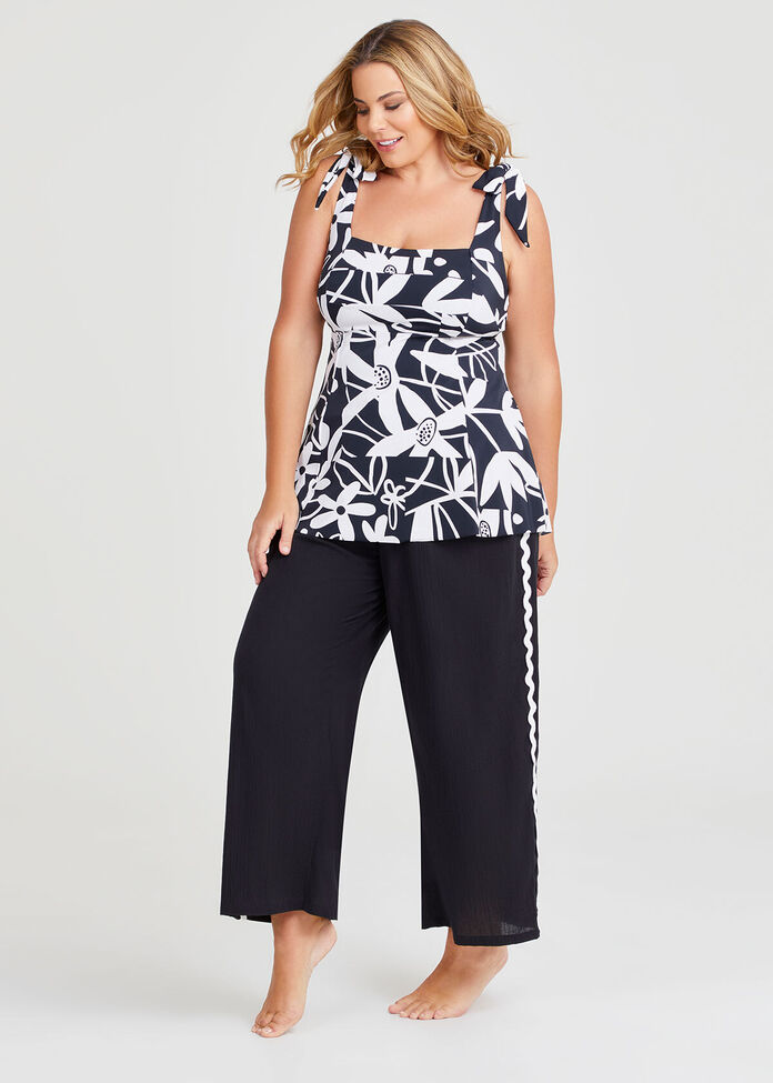 Shop Plus Size Monotone Floral Tankini, Black | Taking Shape NZ