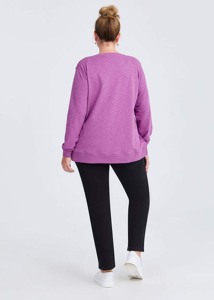 Shop Plus Size Boyfriend Tunic Sweat, Purple | Taking Shape NZ